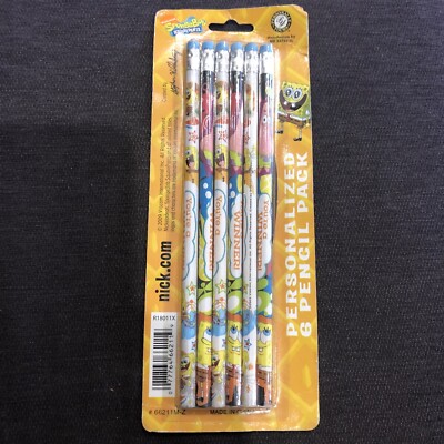 spongebob squarepants Personalized 6 Pencil Pack | eBay