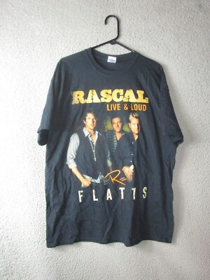 RASCAL FLATTS MEN'S T-SHIRT BAND CONCERT BLACK XL USED COTTON LIVE ...