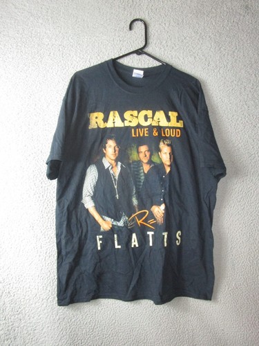 RASCAL FLATTS MEN'S T-SHIRT BAND CONCERT BLACK XL USED COTTON LIVE ...