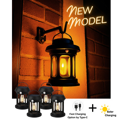 Solar Coach Lantern Lights Outdoor Garden Hanging LED Shepherd Hook ...