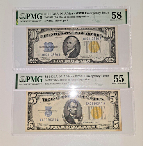 Rare WWII Treasure: Two 1934A North Africa Emergency Issue Bank Notes ...
