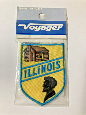 VINTAGE PATCH - STATE OF ILLINOIS - ABE LINCOLN LOG CABIN - VOYAGER ...