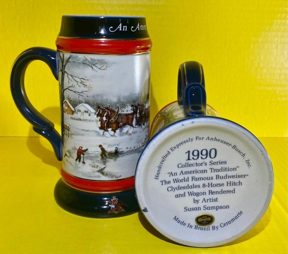 Vintage Budweiser 1990 “An American Tradition” Beer Stein Mug | eBay UK