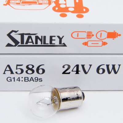 Stanley A586 24V 6W G14 BA9S Clear Auto Bulb, Made in Japan Quantity=1 ...