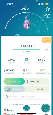 Feebas Shiny Pokemon Trade Go | eBay