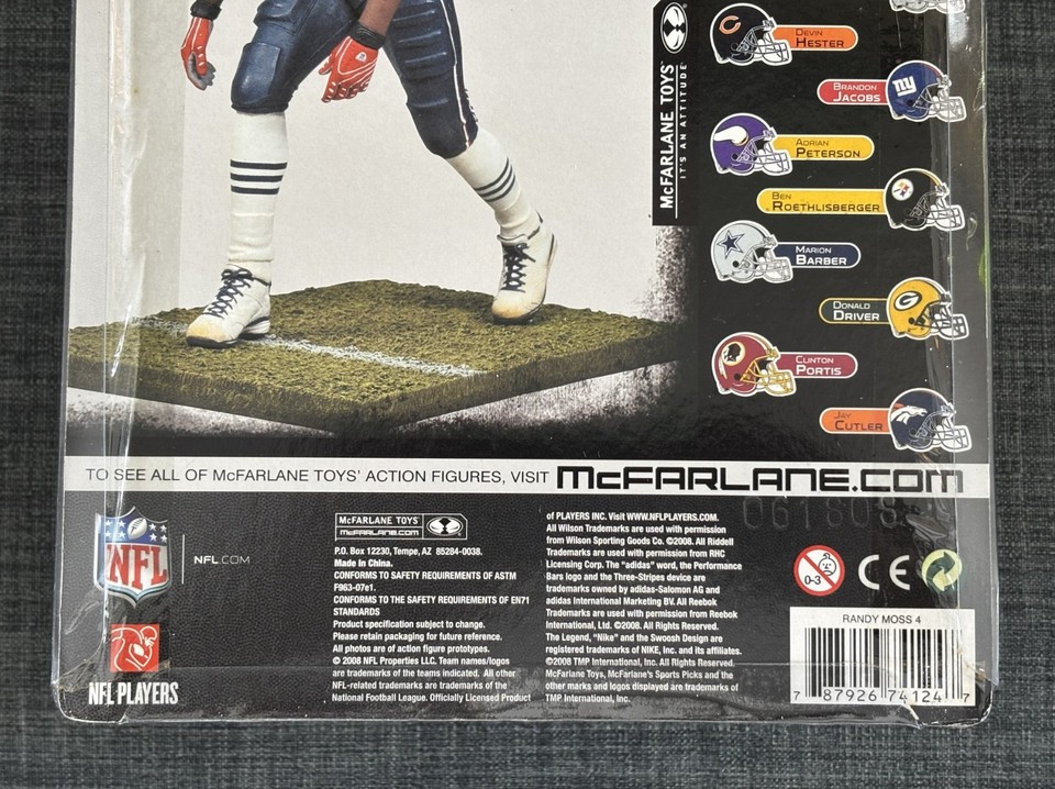 McFarlane's Sports Picks RANDY MOSS -New England Patriots- 6" NFL ...