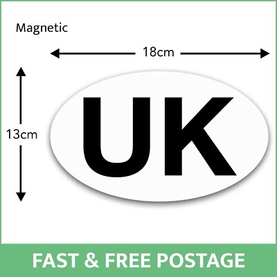 Magnetic UK Car Sticker Oval Euro Van Lorry Removable Plate Sign Europe ...