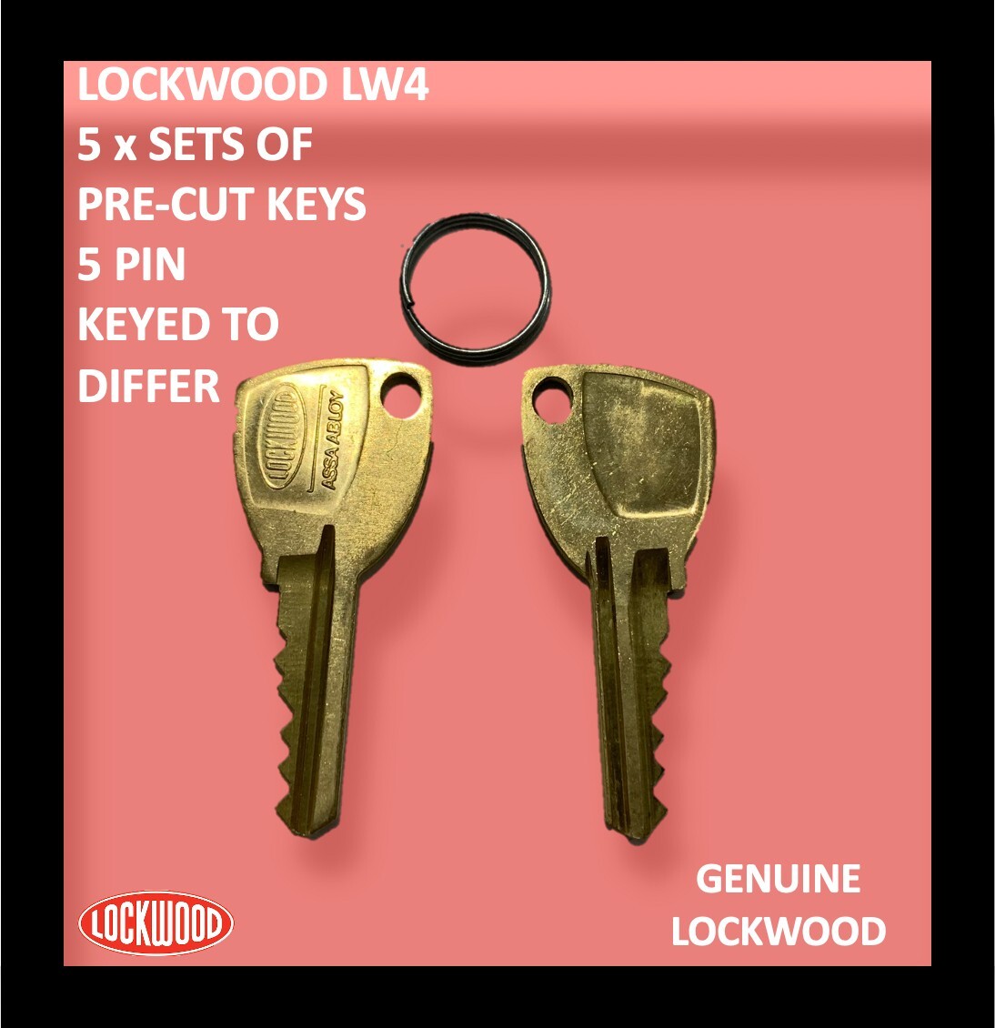 Lockwood Pre-cut keys Genuine Lockwood LW4, 5 x sets of keys, Lock ...