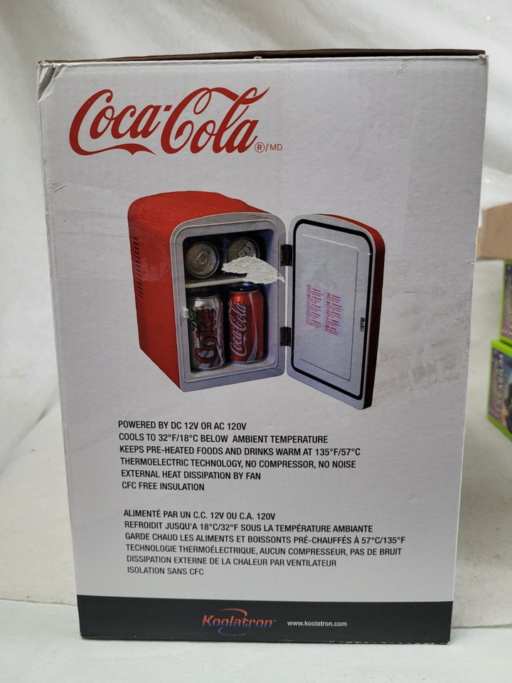Koolatron KWC4 red retro style Coca-Cola Personal Mini thermoelectric ...