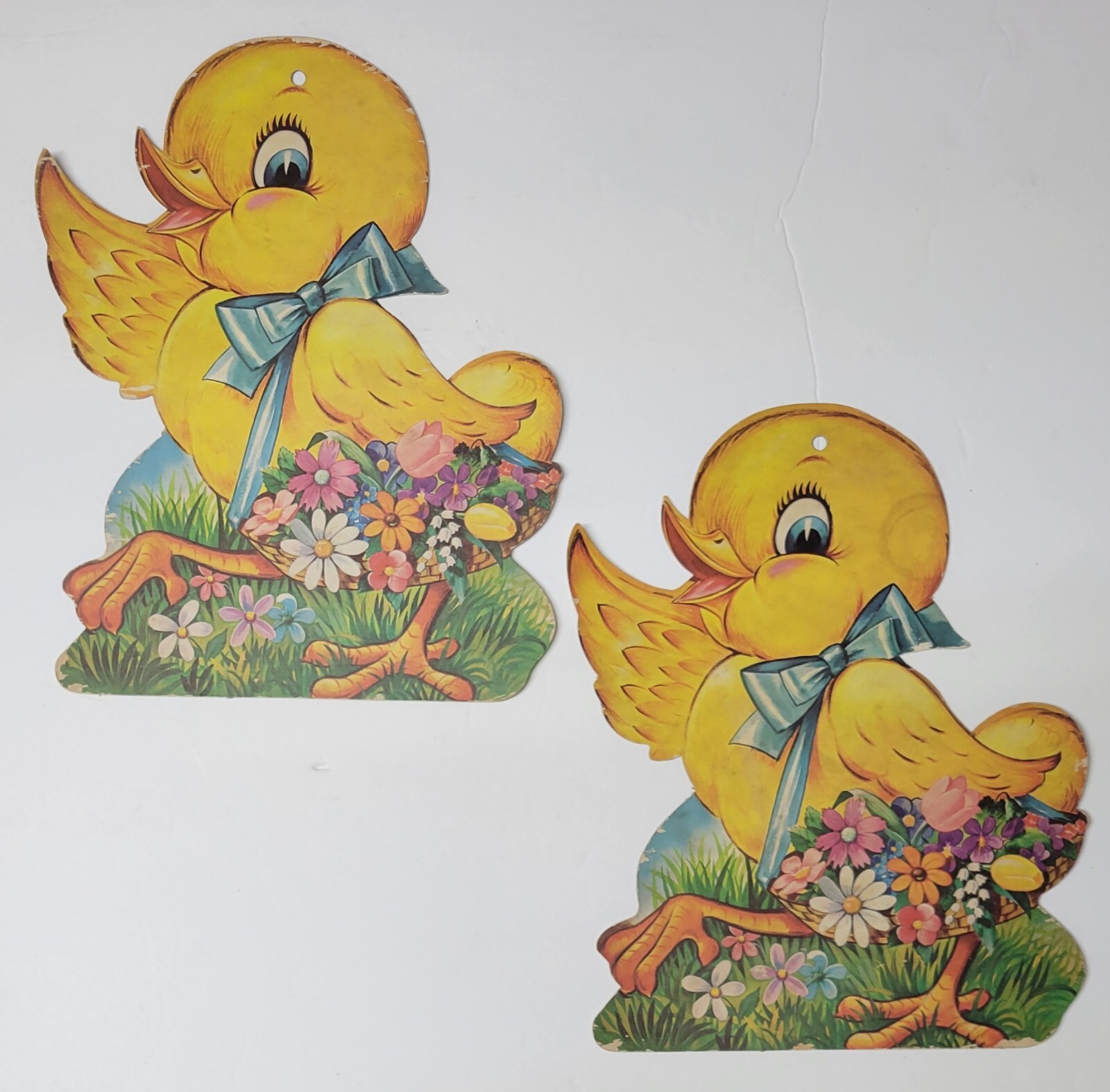 Lot of 2 Vintage 1970s Easter Chick Cardboard Cutouts Holiday Decor 11 ...