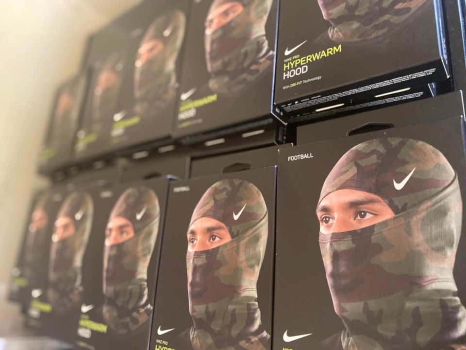 Nike Pro Hyperwarm Hood Dri Fit Camo Green Balaclava Brand New Football ...
