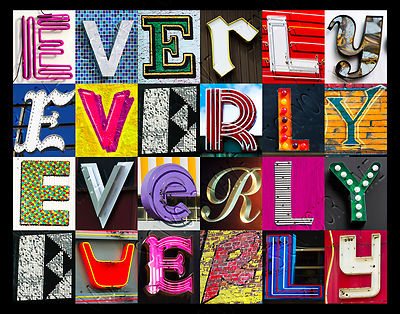 EVERLY Name Poster featuring photos of actual sign letters | eBay