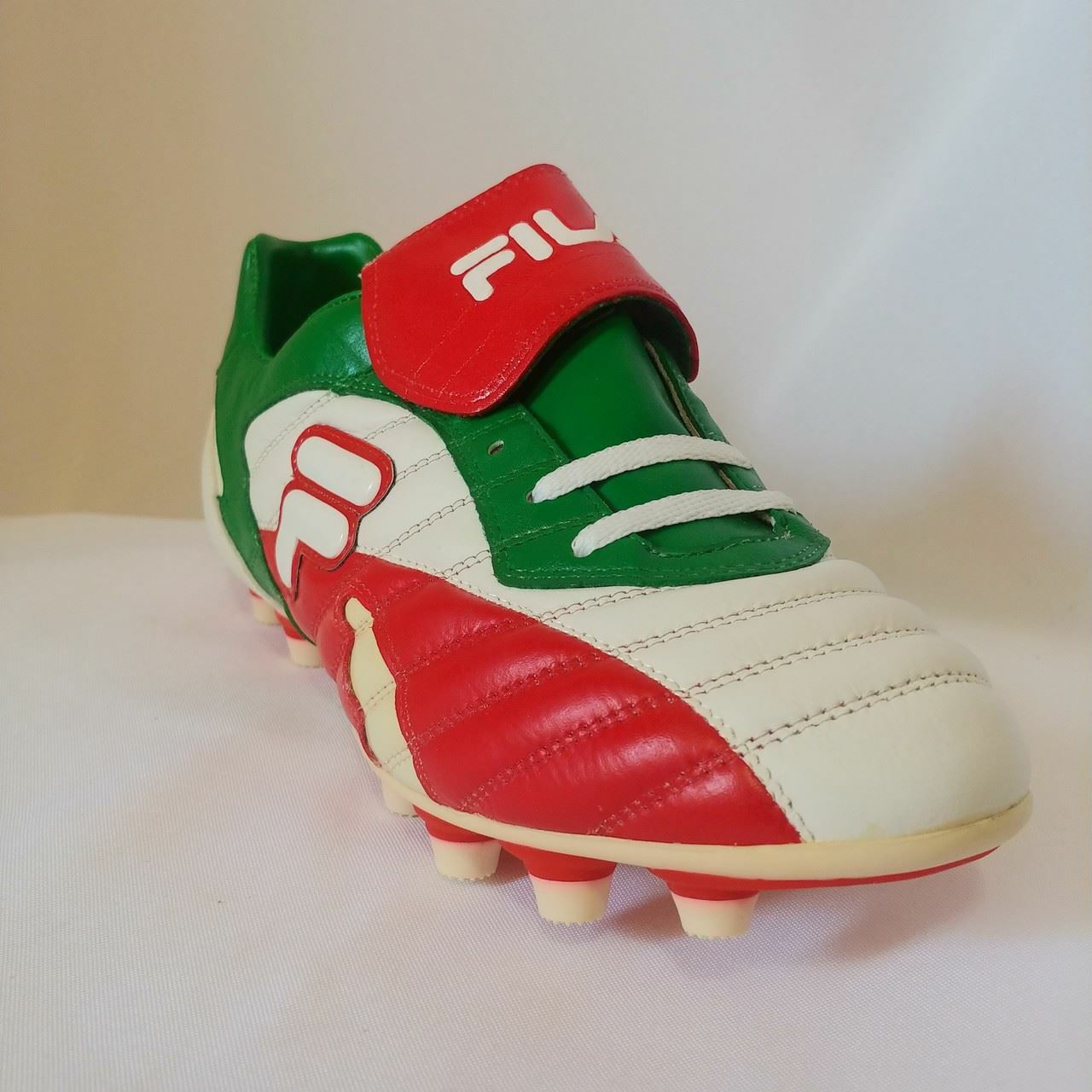 Fila Mens M'S FORZA T MD LEATHER/SYN Soccer Cleats White/Green/Red Size ...