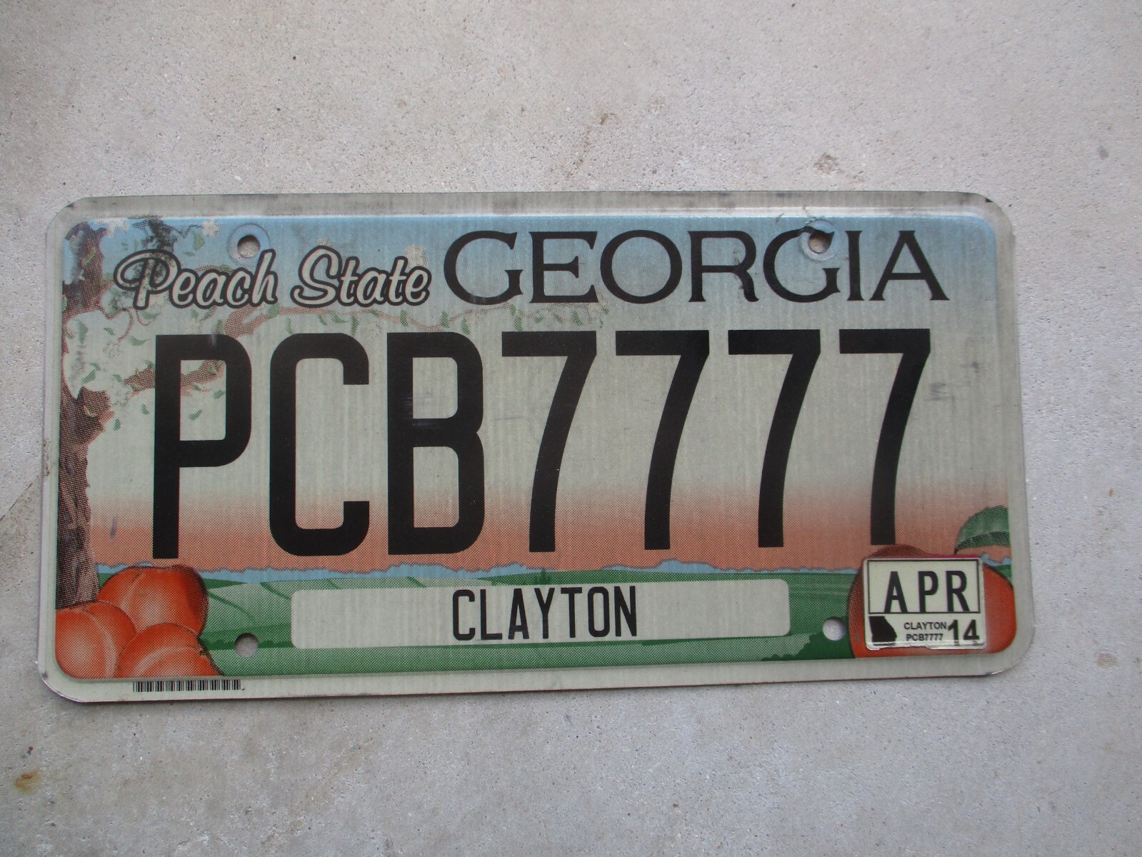 Georgia 2014 license plate # PCB 7777 | eBay