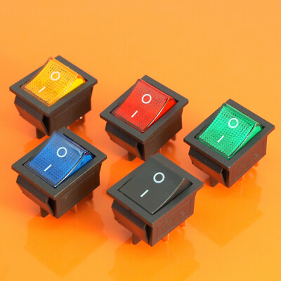 Quality 2 Position Rectangular Rocker Switch Latching On Off DPST 4 Pin ...