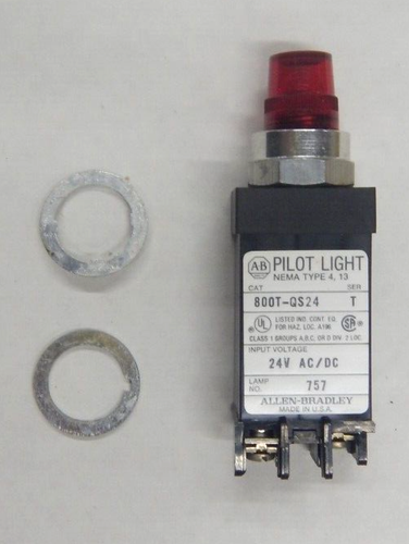 Allen Bradley 800T-QS24R SMALL PILOT LIGHT 24V Full Voltage Red Cap NEW ...