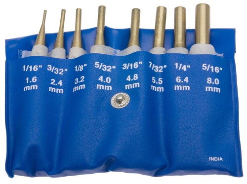 4" Brass Drive Pin Punch 8 Piece Set 679662023995| eBay