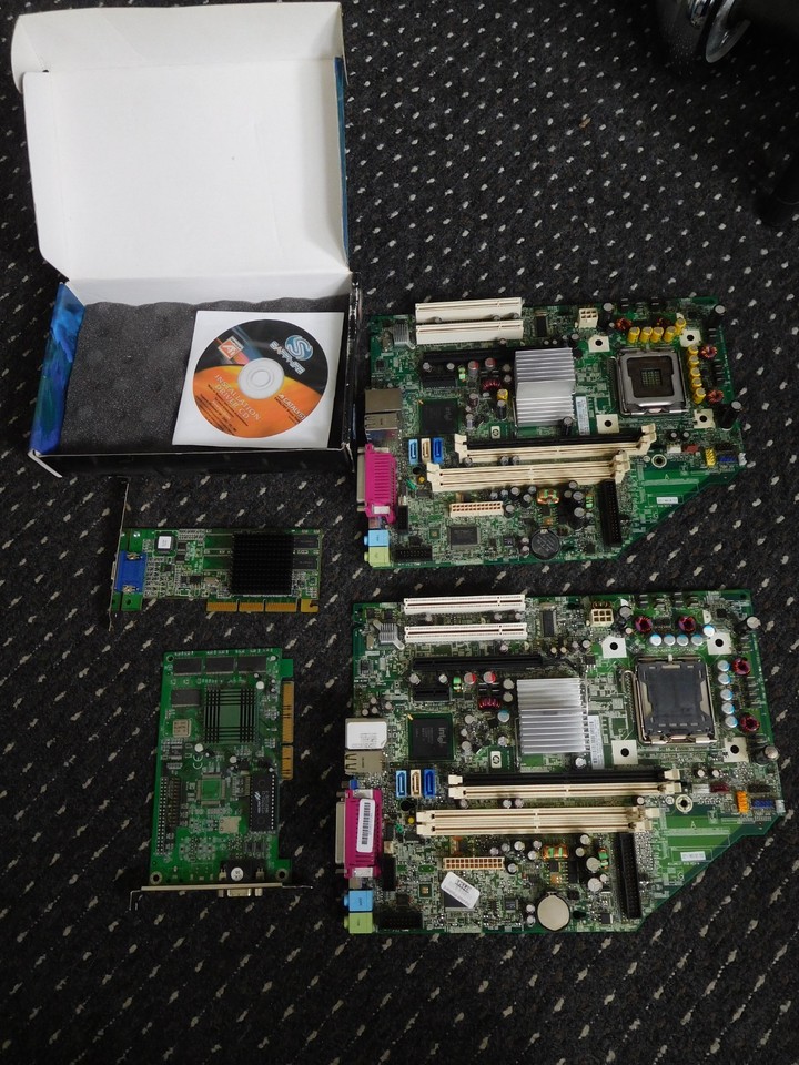 2 x HP MOTHERBOARD's 2 x Graphics Cards PC Computers WILDEST REV Parts ...
