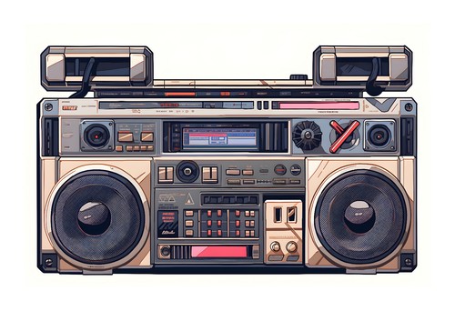 1980s Vintage Stereo Boom Box Art Print bb11 | eBay