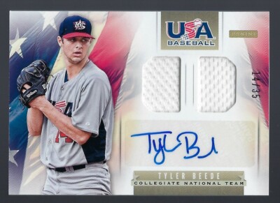 2013 Panini USA Baseball Collegiate Autograph Dual Jersey Tyler Beede ...