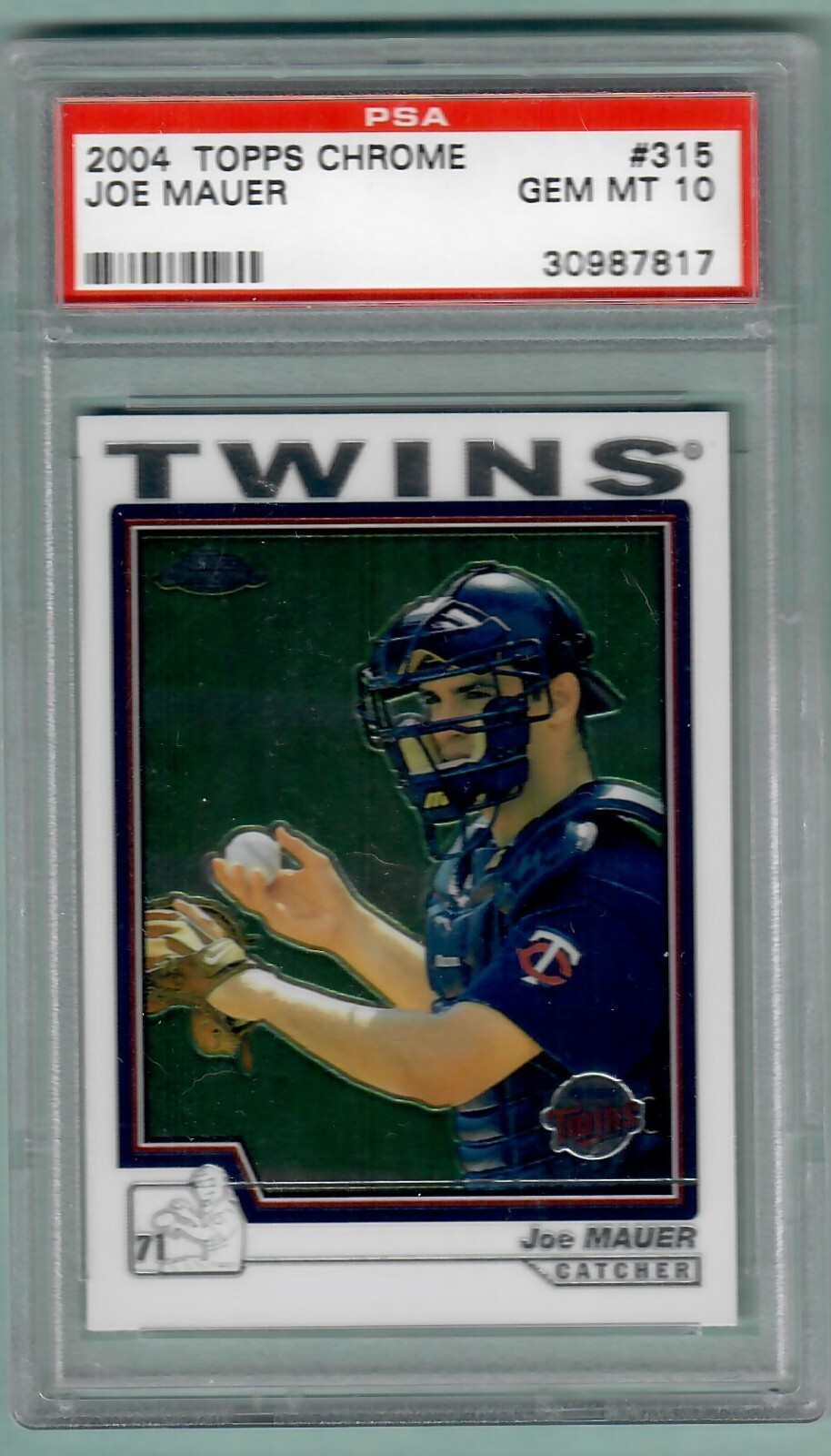 2004 Topps Chrome #315 Joe Mauer Rookie Minnesota Twins RC PSA 10 | eBay