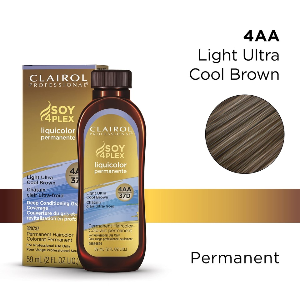 Clairol Professional Permanent Liquicolor for Dark Hair Color, 4aa ...