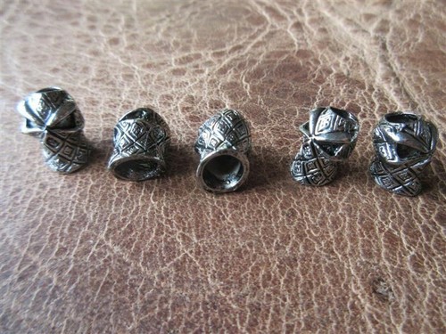 Skull Paracord Bracelet Pearl Beard Bead Hair Bead Stainless Steel ...