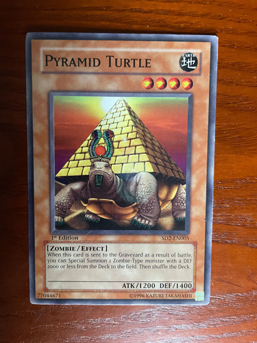 YuGiOh Pyramid Turtle SD2-EN005 1st Ed SINGLE USED EXC COND SEE PHOTOS ...