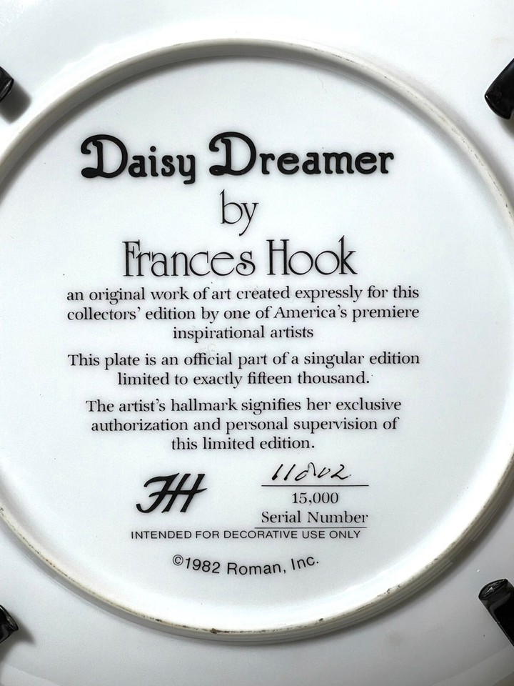 Framed Collector Plate by Frances Hook - Daisy Dreamer | eBay