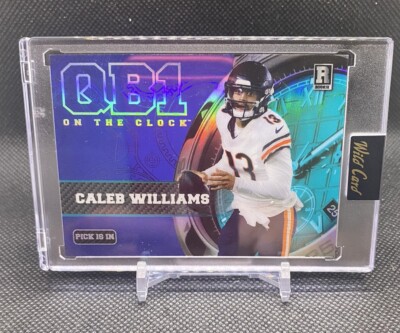 CALEB WILLIAMS 2023 Wild Card QB1 On The Clock Purple Teal Pick Is In Bears SP | eBay