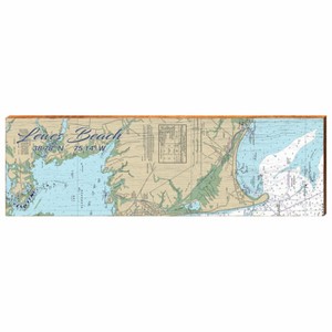 Lewes Beach, DE Map Printed On Real Wood 30" x 9.25" PER2-TOW6M-B-4 ...