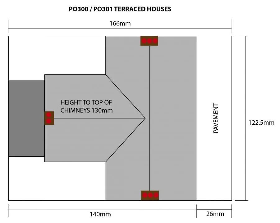 OO/HO Scale Terraced Houses - Stone Metcalfe PO301 | eBay