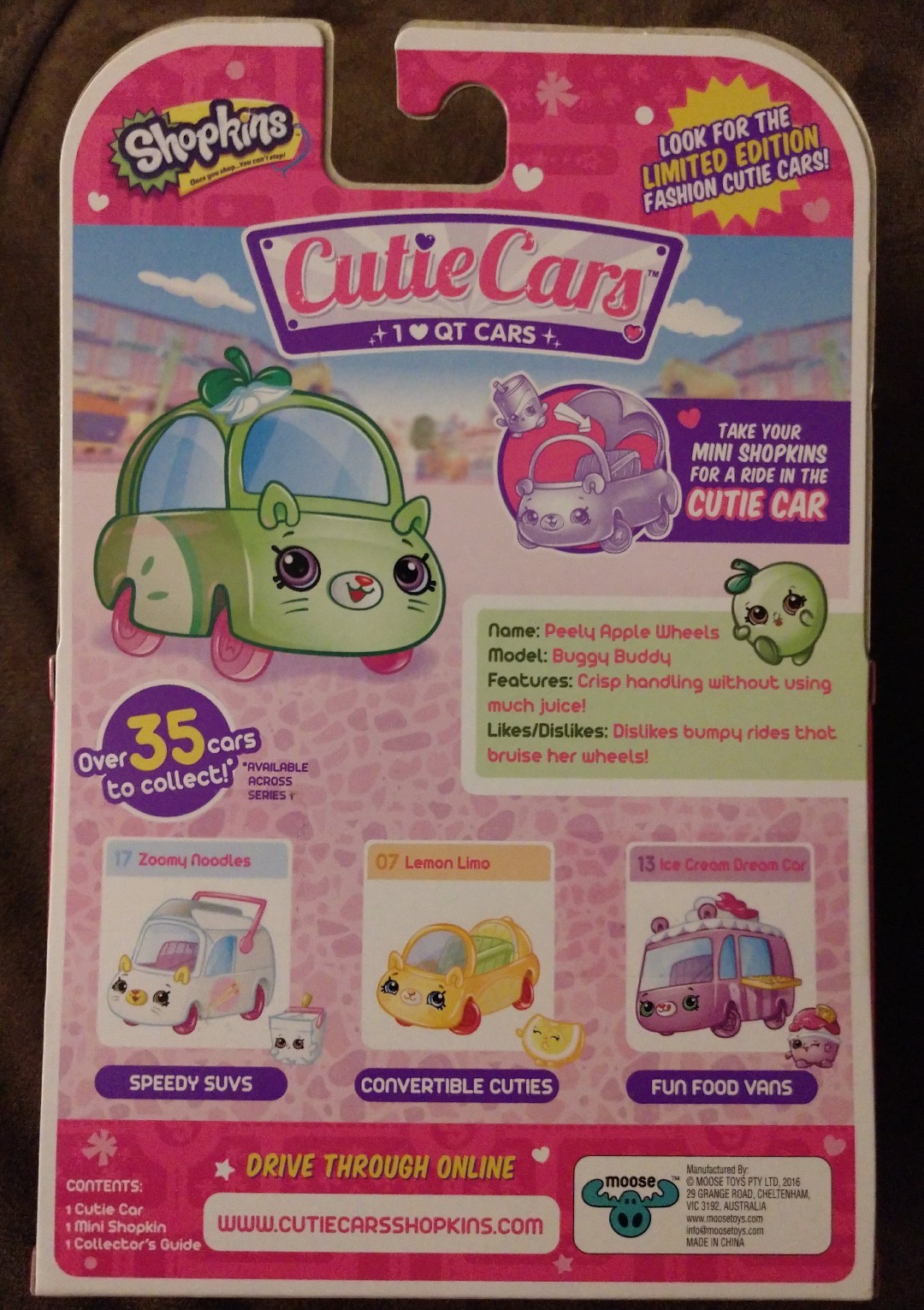 New Hot! Shopkins Cutie Cars, #08 Peely Apple Wheels, with Mini Shopkin ...
