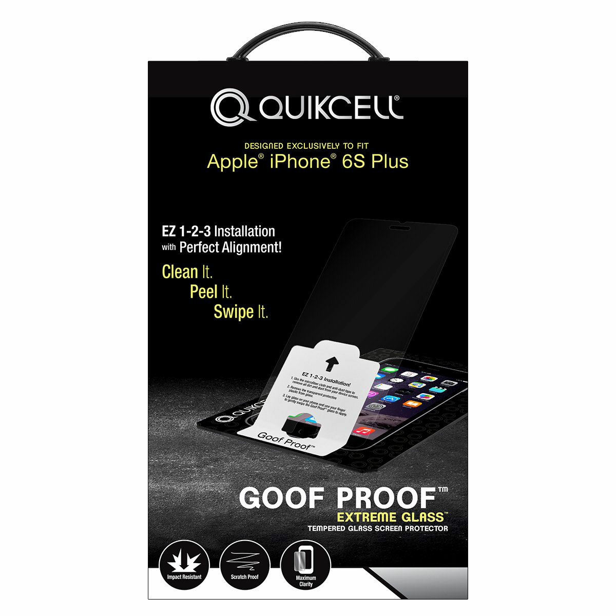 Quikcell Apple iPhone 6 Plus 6S Plus Goof Proof Tempered Glass Screen ...