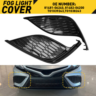 2 Front Bumper Fog Light Bezel Cover for 2021-2023 Toyota Camry SE XSE ...