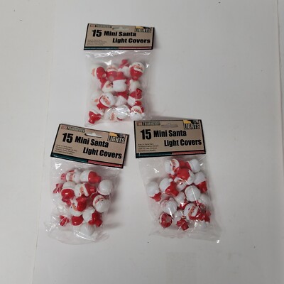 45 Mini Santa Light Covers for Miniature Light Sets Christmas Holiday ...