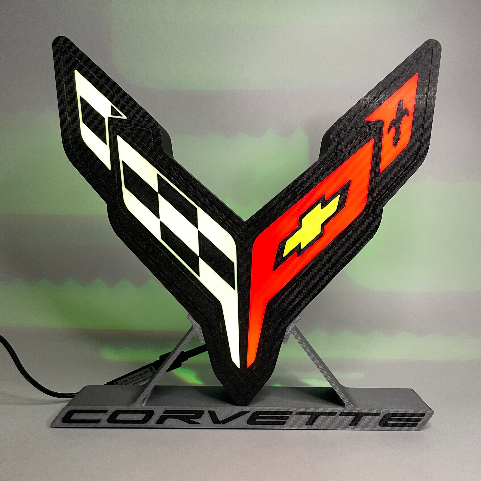 Corvette C8 Logo Light Box, Gift for Car Lovers, Automotive, Sports Car ...