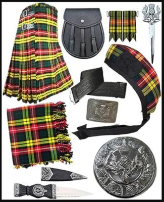 Men's Scottish Tartan Kilt Sets, Jacobite Kilt Package, Formal Kilt ...
