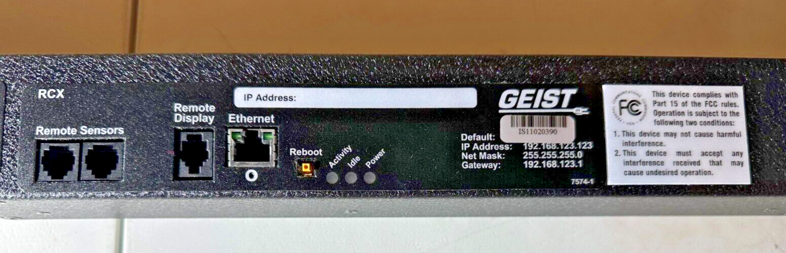 Geist RCX RCXB308-103IN6TL21 Power Monitor 30 Port 24 Amp 120-208V 3 ...