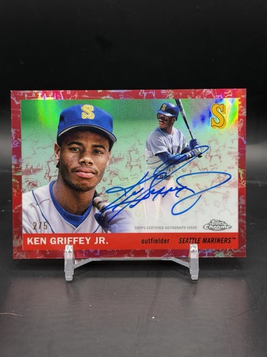 Topps Chrome Ken Griffey Jr. Platinum Toile Cream/Red Refractor Auto ...