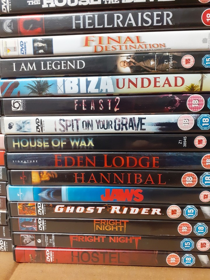 Big Job Lot Horror DVD Bundle (102 Films + 2 Series) Saw 1-6, Stephen ...