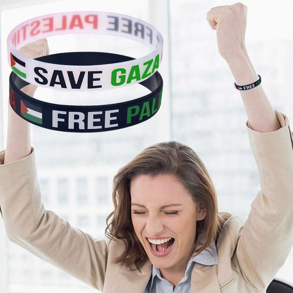Show Your Support Free Palestine Wristband w/Flag Bracelet Save Gaza ...
