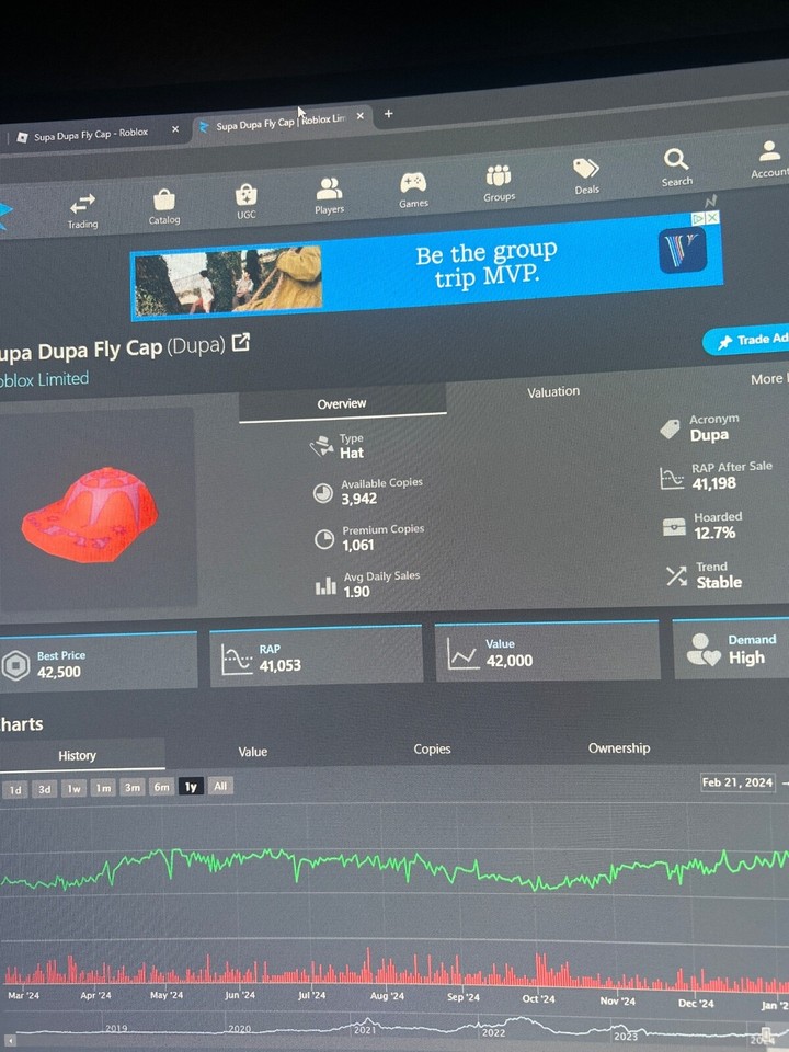 (READ DESCRIPTION) SUPA DUPA FLY CAP | ROBLOX LIMITED | eBay