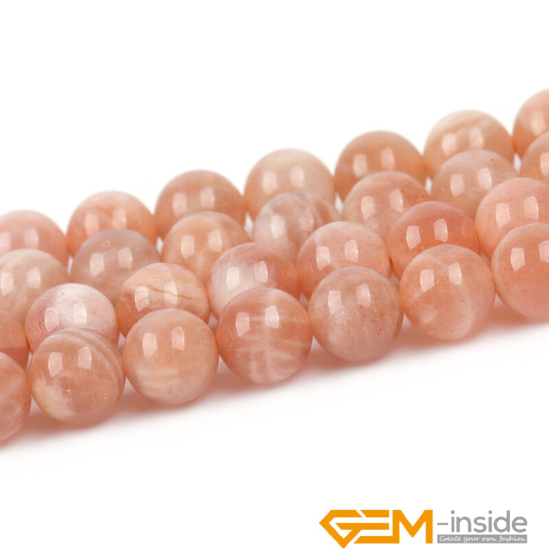 Natural Gemstone Sunstone Round Spacer Beads For Jewelry Making 15" 6mm ...