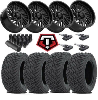 22X12 TIS 553B WHEEL TIRE 33 12.50 22 MUD TERRAIN FIT GMC SIERRA 1500 ...