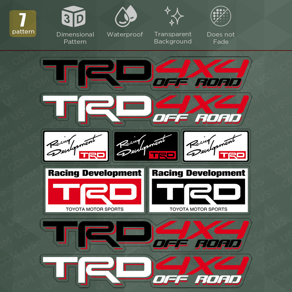 For Toyota TRD 4×4 Off Road Racing Development Sport Car Sticker 3D ...