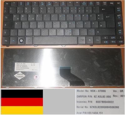 German Qwertz Keyboard ACER TM8371 TM8471 NSK-AT00G 9Z.N3L82.00G KB ...