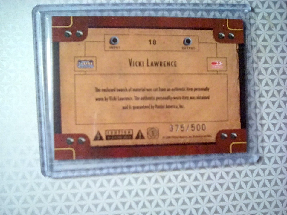Panini 2009 Americana VICKI LAWRENCE TV STARS Relic /500 #18 AA6 | eBay