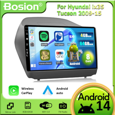 Car Stereo GPS For Hyundai ix35 Tucson 2009-15 Sat Nav Android14 Car ...