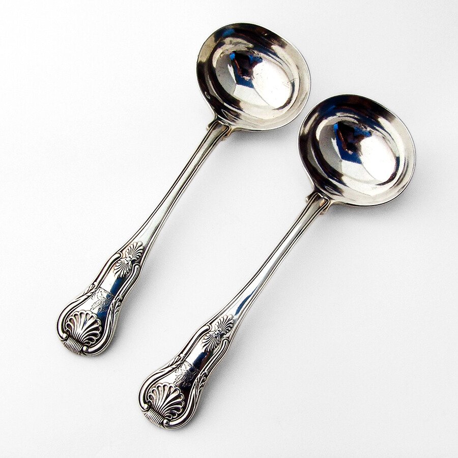 English Kings Gravy Ladles Pair Richard Poulden Sterling Silver 1822 | eBay
